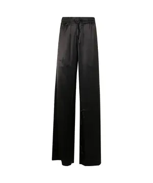 MARINE SERRE Marine Serre Wide-Leg Drawstring Satin Trousers