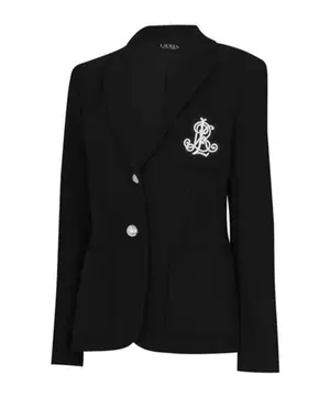 Ralph Lauren Cotton Monogram Blazer - Black