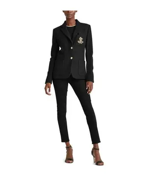 Ralph Lauren Cotton Monogram Blazer - Black