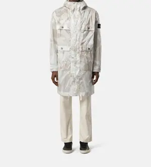 Stone Island Camouflage Printed Hooded Coat