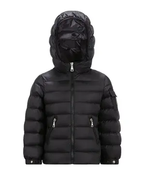 Moncler Hooded Down Jacket With Quilted Design - Black