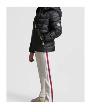 Moncler Hooded Down Jacket With Quilted Design - Black