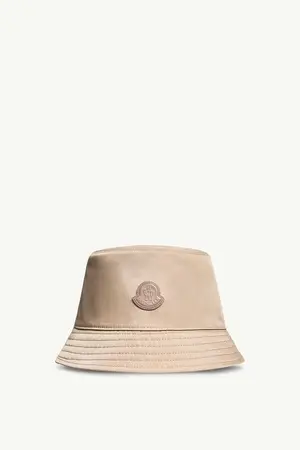 Moncler Leather Logo Gabardine Bucket Hat