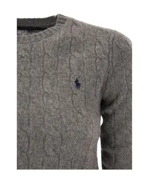 Polo Ralph Lauren Cable-knit Jumper With Embroidered Pony Logo - Gray
