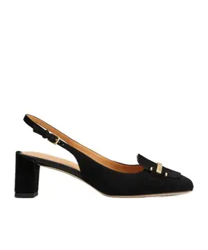 TOD'S Slingback Pumps With Geometric Heel - Black