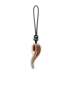 Longchamp Pipe-shaped Keychain - Cognac