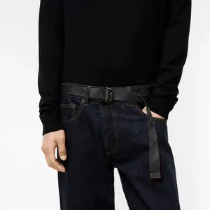 Burberry Check Webbing Belt With B Buckle