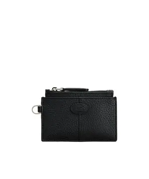 TOD'S Logo-appliqué Leather Wallet - Black