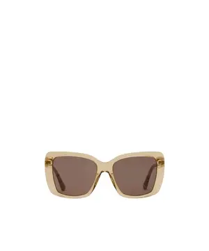 Burberry Tubular Check Square Sunglasses - Light Yellow