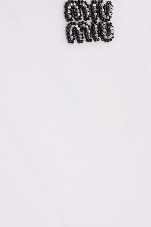 Miu Miu Logo-beaded Crewneck T-shirt