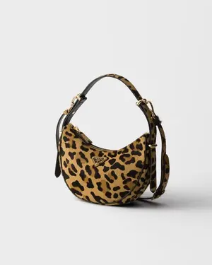Prada Arqué Printed Leather Mini Shoulder Bag - Black