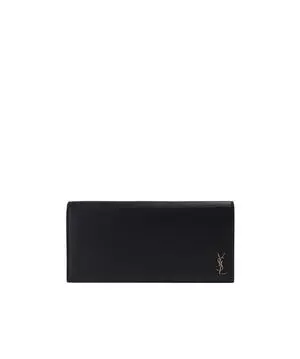 Saint Laurent Monogram Leather Wallet - Black
