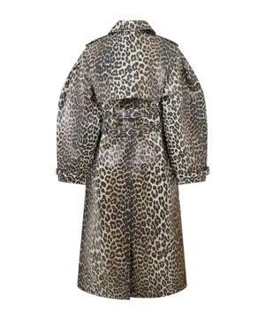GANNI Laminated Canvas Trench Coat