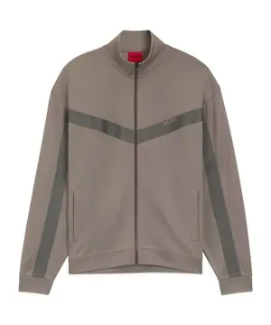 Hugo Boss Logo Zip Sweatshirt - Gray