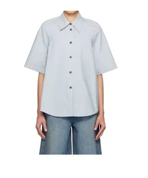 LOW CLASSIC Pointed-collar Cotton Shirt - White