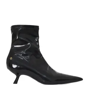ANINE BING Hilda High-shine Ankle Boots - Black