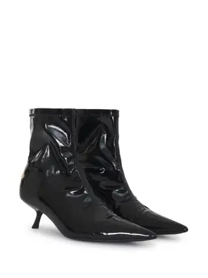 ANINE BING Hilda High-shine Ankle Boots - Black