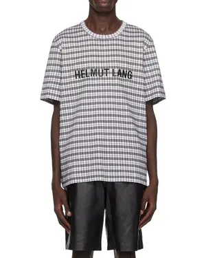 Helmut Lang Round Collar Logo T-shirt