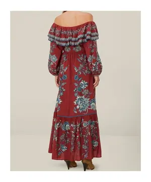 Farm Rio Off-the-shoulder Ruffled Floral Maxi Dress