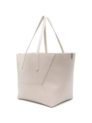 Brunello Cucinelli Bc Duo Geometric Leather Tote Bag - Ivory