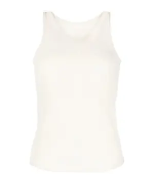 LOW CLASSIC Sleeveless Fleece Knitted Top - White
