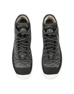 Stone Island Abstract Print High Top Sneakers