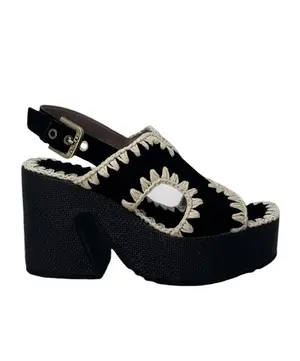 Mou Platform Sandals With Crochet Trim