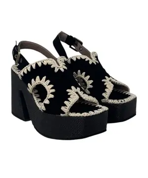 Mou Platform Sandals With Crochet Trim