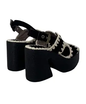 Mou Platform Sandals With Crochet Trim