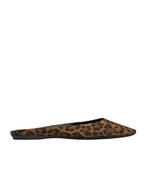 Saint Laurent Lido Leopard Slip-on Sandals - Brown