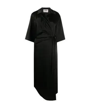Nanushka Asymmetrical Wrapped Dress - Black