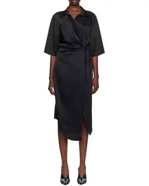 Nanushka Asymmetrical Wrapped Dress