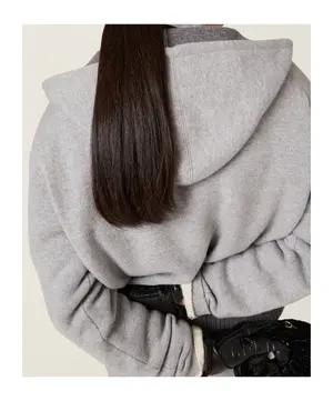 Miu Miu Double Cashmere Zipper Hoodie Cardigan