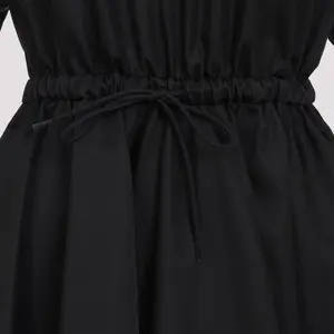 Prada Logo Plaque Drawstring Mini Dress