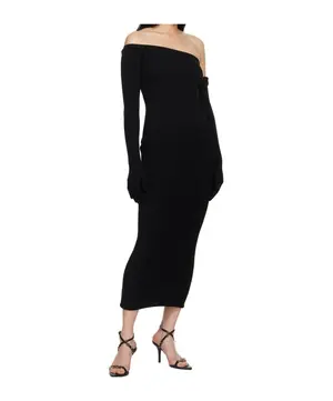 JEAN PAUL GAULTIER Asymmetrical Neckline Dress With Integrated Gloves