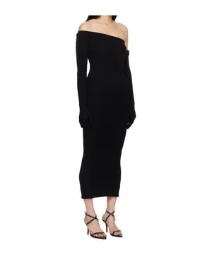 JEAN PAUL GAULTIER Asymmetrical Neckline Dress With Integrated Gloves