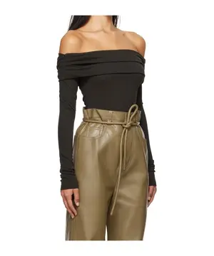 Nanushka Amily Off-the-shoulder Mesh Jersey Top