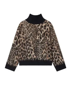 GANNI Open-back -printed Jumper - Leopard