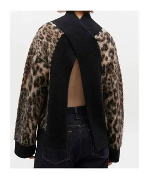 GANNI Open-back -printed Jumper - Leopard