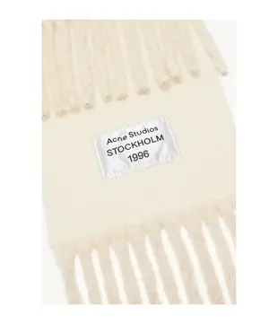 Acne Studios Logo Patch Fringed Scarf