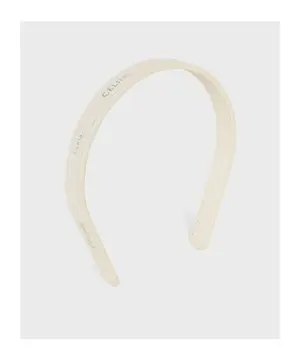 Celine Paris Thin Headband In Calfskin - White
