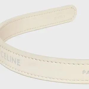 Celine Paris Thin Headband In Calfskin - White