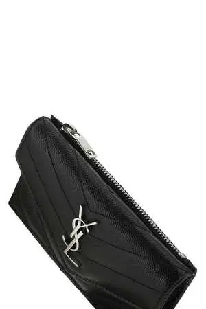 Saint Laurent Logo Quilted Flap Wallet