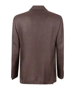 LARDINI Panama-textured Two-button Blazer