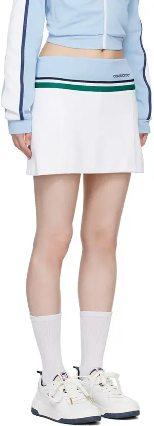 Casablanca Piqué-weave Skirt With Logo Detailing
