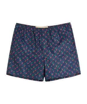 Valentino Garavani Valentino Cherryfic Logo Printed Swim Shorts Blue