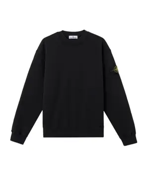 Stone Island Logo Patch Crewneck Sweatshirt - Black