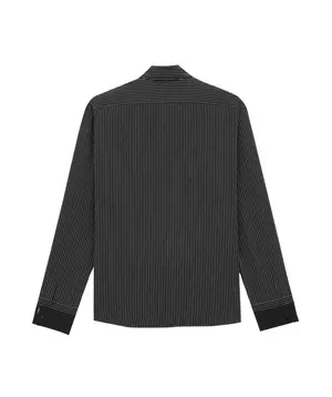 Saint Laurent Cassandre Shirt In Striped Silk