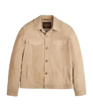 TOD'S Long-sleeved Leather Jacket - Light Brown