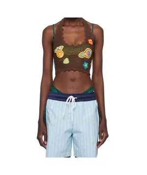 Casablanca Motif Crochet Cropped Top
